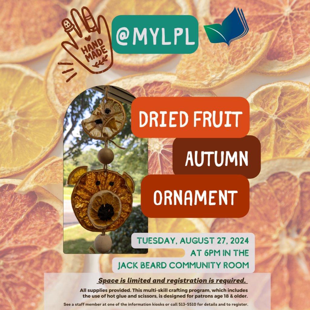 Adult Craft Night: Dried Fruit Ornament - Lincoln Parish Library