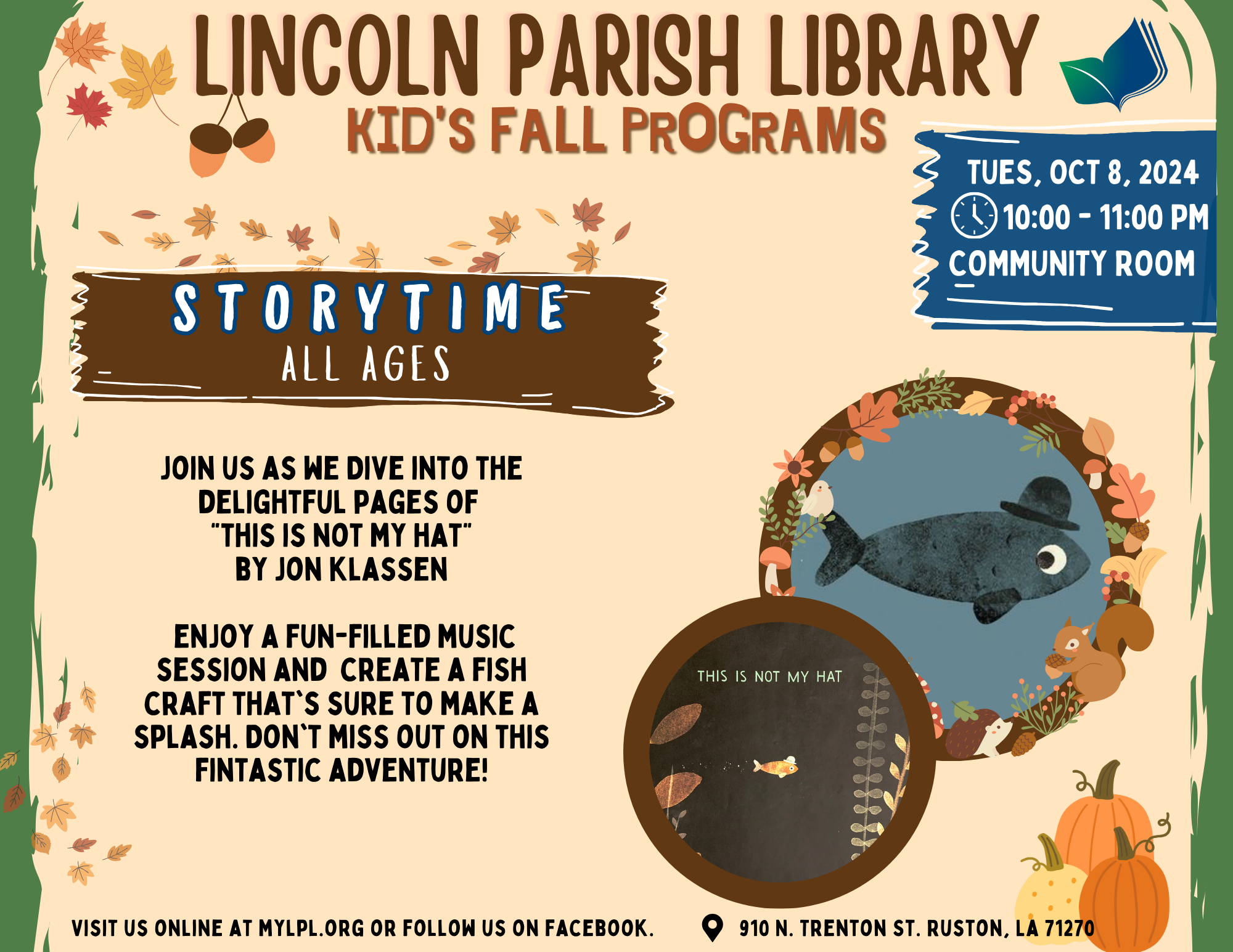 LPL Kid's Fall Storytime: in the morning - Lincoln Parish Library